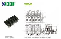 China M4 Screw Panel Mount Terminal Block PA66 Housing Brass Power Connector for sale