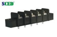 China 25A Brass Electrical Terminal Block 300V With Flange PBT 11mm Pitch Black for sale