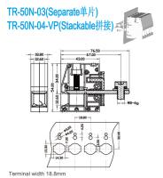 China 150A Feed Through Terminal Blocks 600V 6-1/0 AWG M6 Screw 18.8mm Width for sale