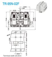 China UL CE PA66 Wiring Terminal Block 600V/230A 25mm Terminal Width for sale