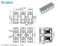China Pitch 14.5mm Terminal Connector Block 2-16 Poles 600V 65A PA66 for sale
