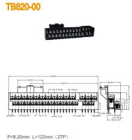 China Double Rows  Electric Terminal Block 27 Poles M3 Screw 10A 300V Brass Barrier for sale