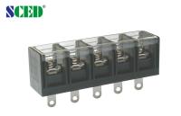 China High Voltage Barrier Terminal Block 40A 600V Brass 2-12 Poles 20-8 AWG with Plastic Cover for sale