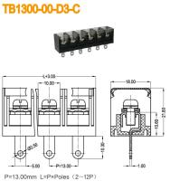 China High Voltage Barrier Terminal Block 40A 600V Brass 2-12 Poles 20-8 AWG with Plastic Cover for sale