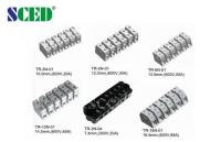 China Grey 600V 50A Panel Mount Terminal Block Connector with PA66 Insulation and Copper Conduction for sale