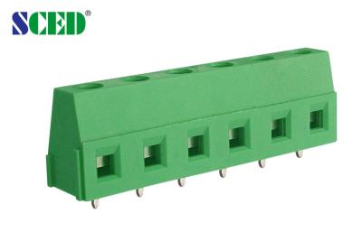 China 5.08mm Pitch PCB Screw Terminal Block 300V 10A 2P-24P Euro Type Green for sale