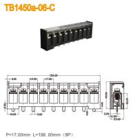 China Plastic Cover Black Brass Barrier Terminal Block 600V 57A 17mm Pitch for sale