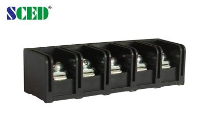 China 11mm Pitch 20A Barrier Terminal Block 2-12 Poles Brass PBT Black 600V for sale