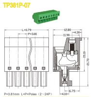 China Plug-in Terminal Block Connector 3.81mm 2P-24P 300V 8A Male Female PCB Screw for sale
