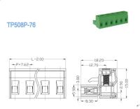 China Single Level Pluggable Terminal Blocks , Pitch 7.62mm Brass Female Connector for sale