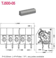 China Pitch 5.0mm Spring Screwless Terminal Block 300V 10A 2-24 Poles 16-26 AWG for sale