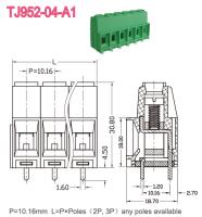 China Communication Pitch 10.16mm PCB Screw Terminal Block M4 Screw for sale