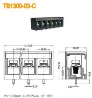 China 40A 600V Power Terminal Block Barrier 13mm Pitch M4 Screw with Plastic Cover for sale