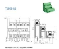 China Triple Level Brass PCB Screw Terminal Block 5.08mm Pitch 300V 10A Euro Type Raising Series for sale