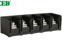 China 11mm Pitch 20A Barrier Terminal Block 2-12 Poles Brass PBT Black 600V for sale