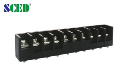 China 14.50mm Pitch Barrier Terminal Block 10 Poles 600V 57A Power Terminal Block Black for sale