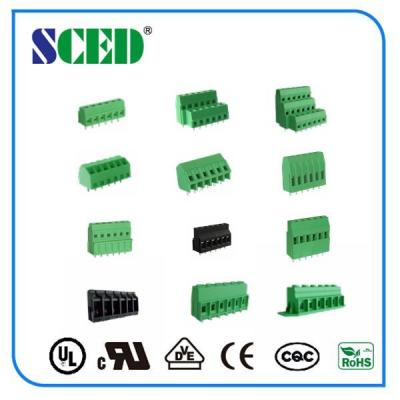 China 12 Pole 2.54mm Pitch PCB Terminal Block Connector PA66 Green 6A 1250V for sale