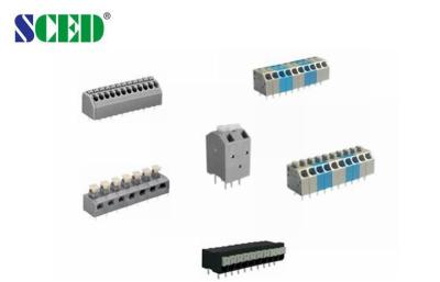 China 45 Degree Wire Inlet Spring Terminal Block 3.50mm Pitch 300V 10A 2P to 28P for sale