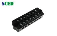 China 7 Pole Plug In Terminal Block Connector 300V 20A 12-16 AWG Black M3 Screw for sale