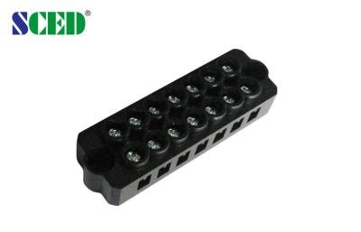 China 7 Pole Plug In Terminal Block Connector 300V 20A 12-16 AWG Black M3 Screw for sale