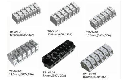 China PA66 Insulation 600V 30A Feed Through Terminal Block Pitch 12.00mm for sale