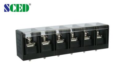 China Plastic Cover High Voltage Terminal Block 40A 600V M4 Screw Brass 13mm Pitch Power Connectors for sale