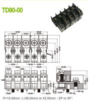 China Electrical Feed Through Terminal Block Connectors 85A Brass Perforation 15mm M5 for sale