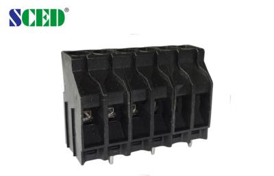 China Black PCB Screw Terminal Block 6.35mm Pitch 30A 600V UL94-V0 for 10-22 AWG Wire for sale