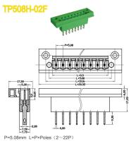 China Green Male Header Plug In Terminal Block 5.08mm 18A 300V PA66 2-22 Poles Flange for sale