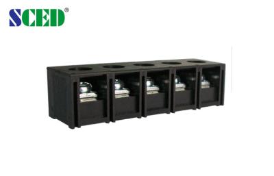 China Black 40A Barrier Terminal Block 2-18 Poles M4 Screw Brass PBT 600V Power Distribution for sale