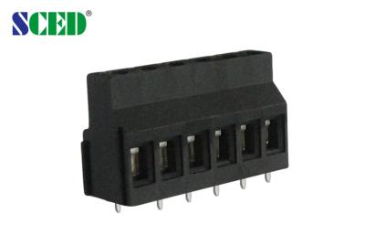 China Black PCB Screw Terminal Block Brass Euro Type 300V 10A 12-24 AWG 5.08mm Pitch for sale