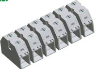 China Steel Screw 50A Feed Through Terminal Block Pitch 13.5mm 2-16 Poles Copper for sale