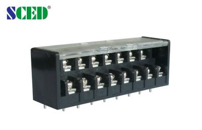 China 7.62mm Double Deck Barrier Terminal Block 300V 15A PCB Mount PBT for sale