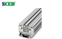 China AWG 24-10 6.2mm DIN Rail Terminal Blocks 300V 32A Compact Single Level Electrical Connectors for sale