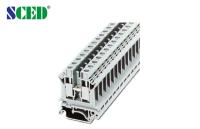China 10.2mm DIN Rail Barrier Terminal Block 600V 65A for AWG 24-6 Wire Industrial Applications for sale