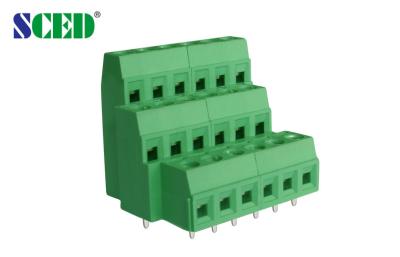 China Triple Deck PCB Screw Terminal Block 5.08mm Pitch - 300V/10A Rating with PA66 V-0 Material for sale