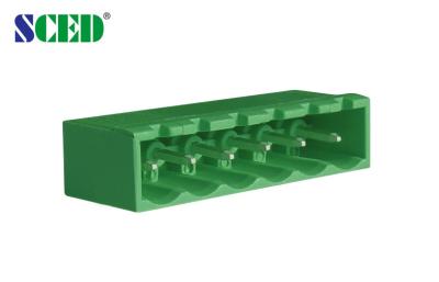 China Green PCB Plug-In Terminal Block 5.08mm Pitch 300V 18A with Multiple Wire Inlet Options for sale