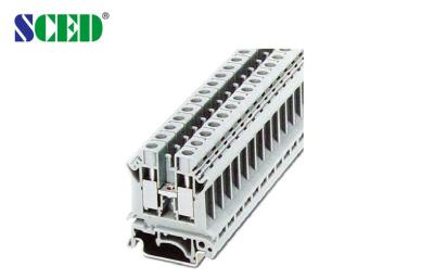 China Double Deck DIN Rail Terminal Blocks 65A 10.2mm Pitch with 76A Max Current Rating for Industrial Control Systems for sale