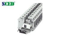 China 15.2mm Grey DIN Rail PCB Terminal Blocks 600V 115A Double Deck Electrical Connectors for sale