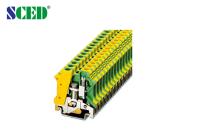 China Single Deck 8.2mm DIN Rail Grounding Terminal Blocks for AWG 26-8 with M4 Screws and 10mm Stripping Length for sale