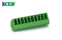 China 3.81mm 300V 8A Pluggable PCB Terminal Block 2P-22P 45 Degree Wire Inlet with 1.2mm PCB Hole for sale
