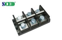 China 60.00mm Pitch 600V 500A Barrier Panel Mount Terminal Block with Right Angle Wire Inlet for High Current Applications for sale