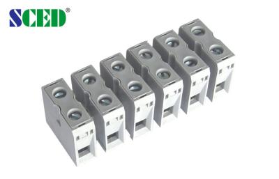 China PCB Through Panel Mount Terminal Blocks With 45 Degree Wire Inlet , 14.50mm 600V 65A for sale