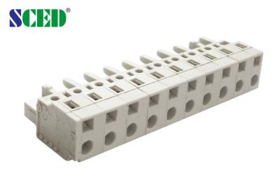 China Screwless Female Pluggable Terminal Block 7.5mm 300V 15A 2-16P for Electric Power for sale