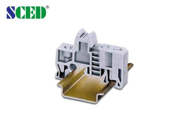 China Right Angle Wiring Terminal Blocks DIN Rail Mount 105°C High Temperature PA66 Material 9.5mm Thickness for sale