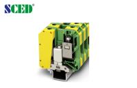 China PCB DIN Rail Terminal Block 20.0mm Width with Right Angle Wire Inlet for AWG 6-0 Wires for sale