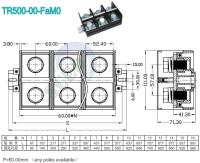 China 60.00mm 600V PC UL94 M16 Terminal Blocks For Industrial Control for sale