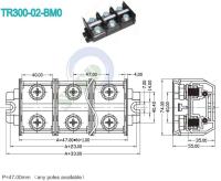 China 300A Rail Termianl Block 47.0mm 600V Black PC Material Screw Mount Connector for sale