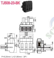 China 300V 10A M3 Screw Terminal Block Connector 12-24 AWG PBT 6.2mm Pitch PCB Mount for sale
