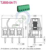China 300V 10A M3 Screw 12-26 AWG Terminal Block Connector PA66 Insulation Green 5.08mm Spacing for sale